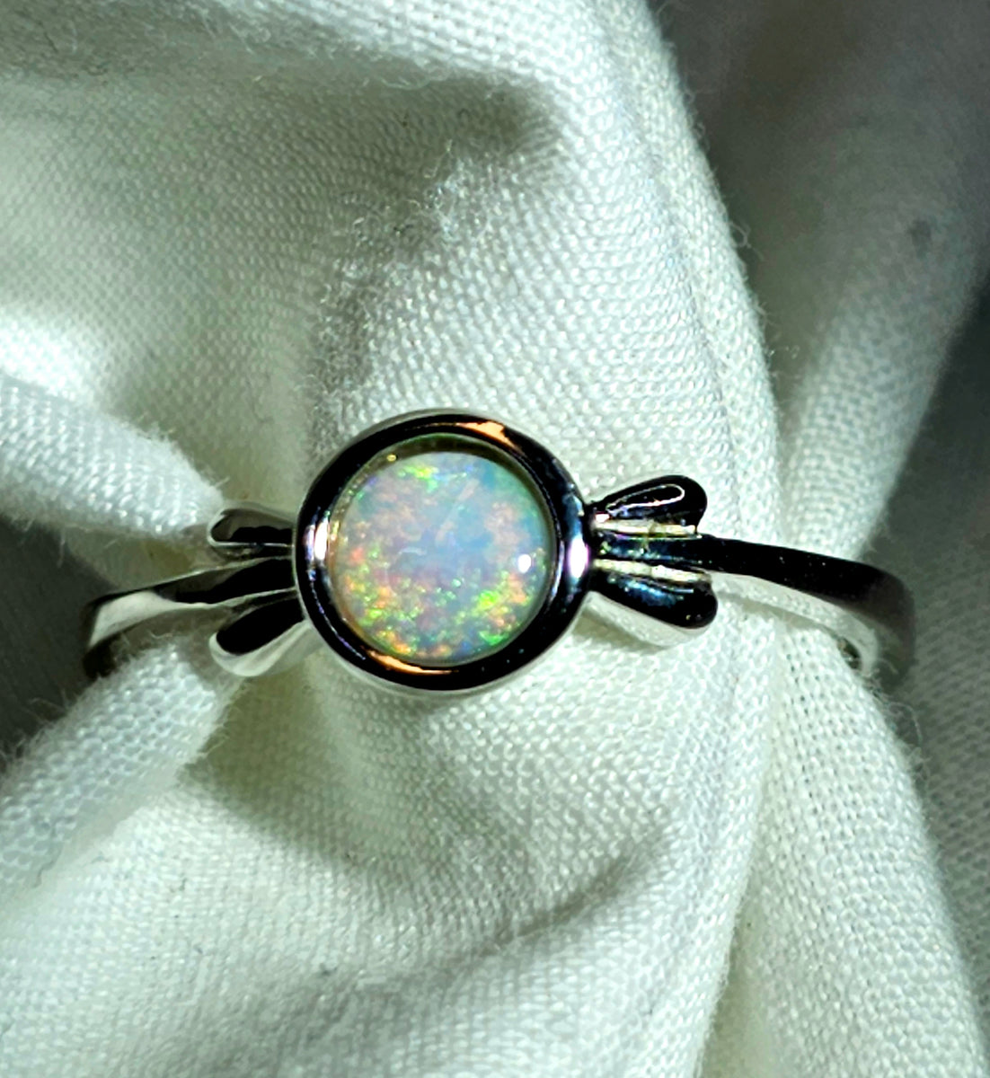 Beautiful Red/Orange Colorful Coober Pedy Silver 925 Solid Opal Ring (– Global Opals