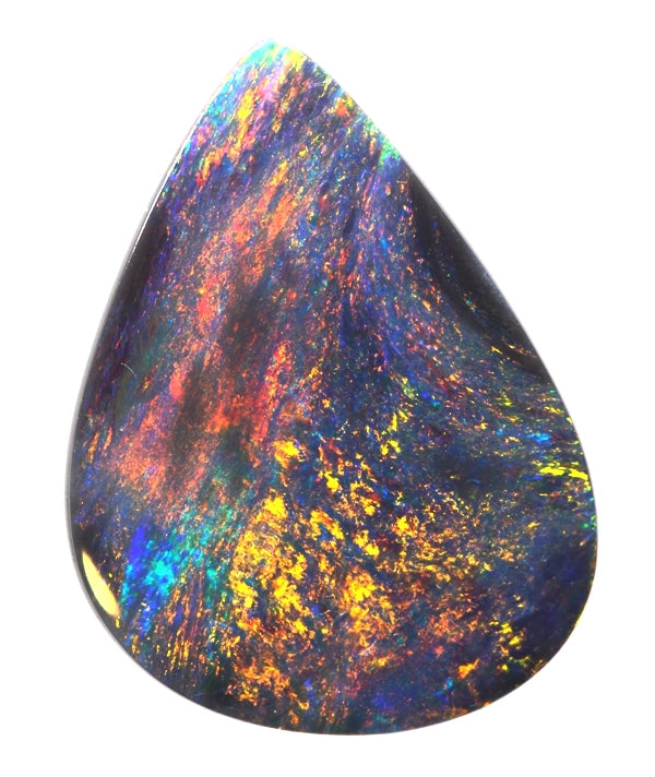 Red-Orange Multi-Colour Opal 1967 Off Tear-Drop 2.25cts– Global Opals
