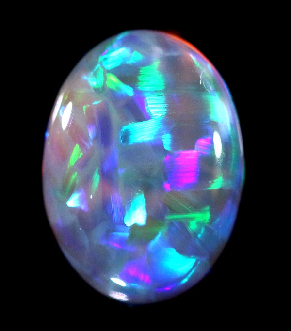Bright Crystal Lightning Ridge Solid Opal colorful block pattern ...