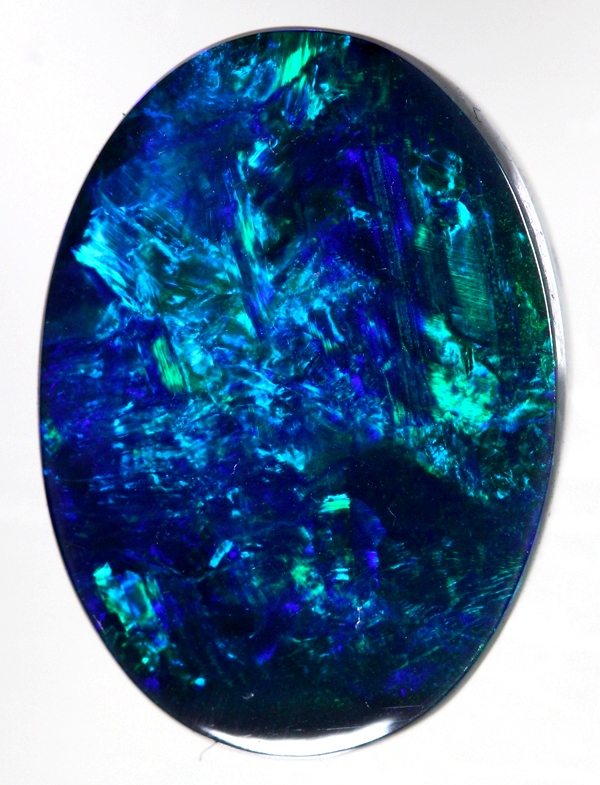 Exceptional Lightning Ridge Bright Blue-Green Solid Black Opal 6.66ct ...