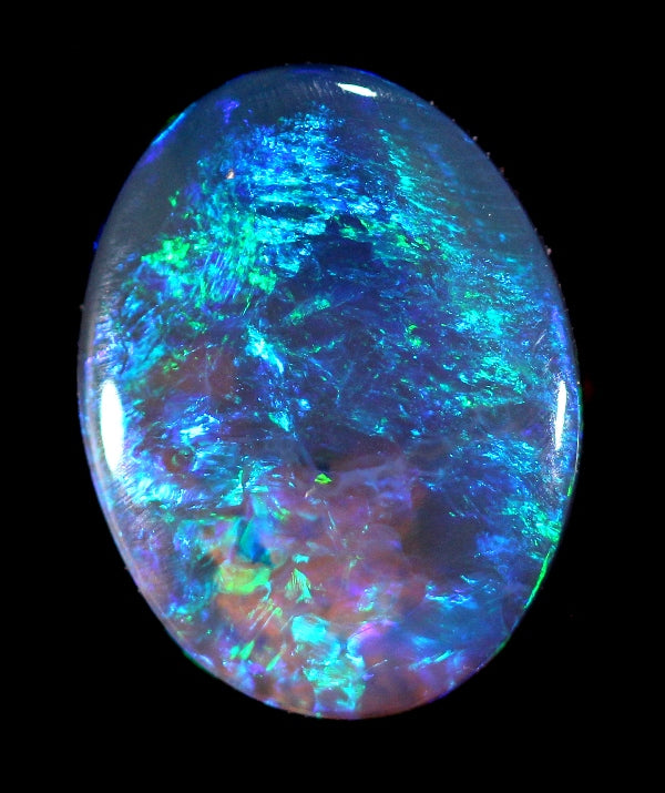 Shimmery Bright Blue/Green Lightning Ridge Solid 2.30ct Dark Opal GJM ...