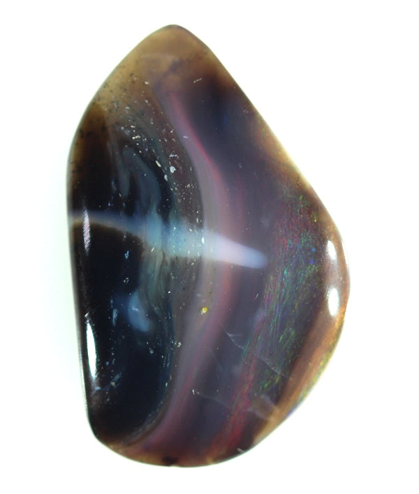 (3150) 5.17ct Very Affordable Solid Black Opal Featuring A Stripe Of R ...